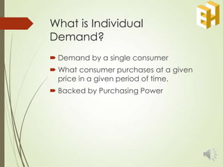 Micro Economic: Demand and demand function | PPTX
