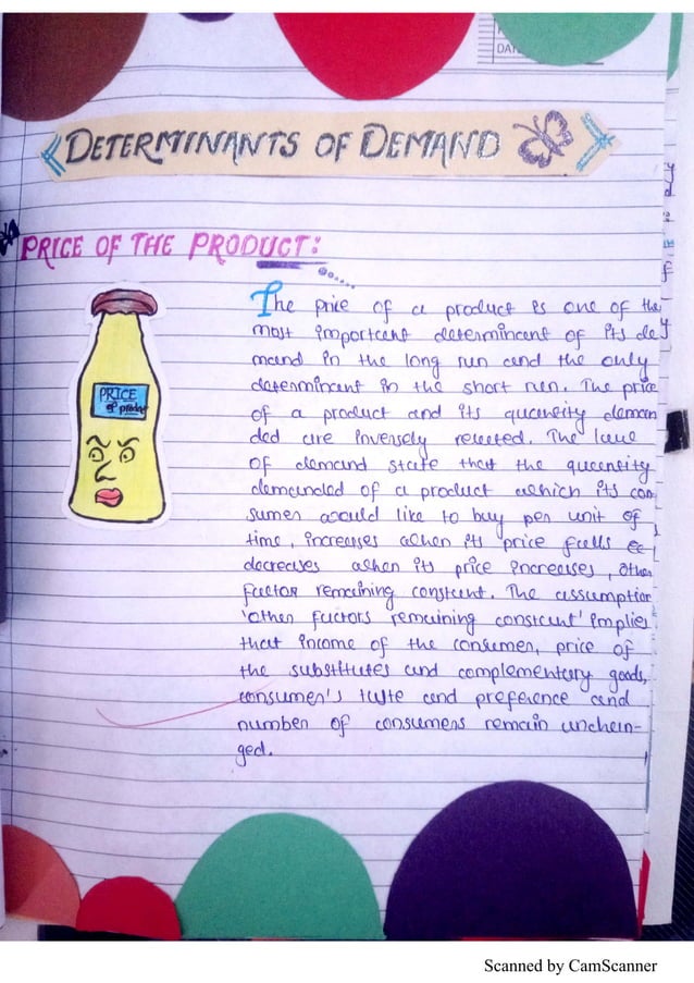 Demand and its Determinants - Economics Class 12 Project | PDF