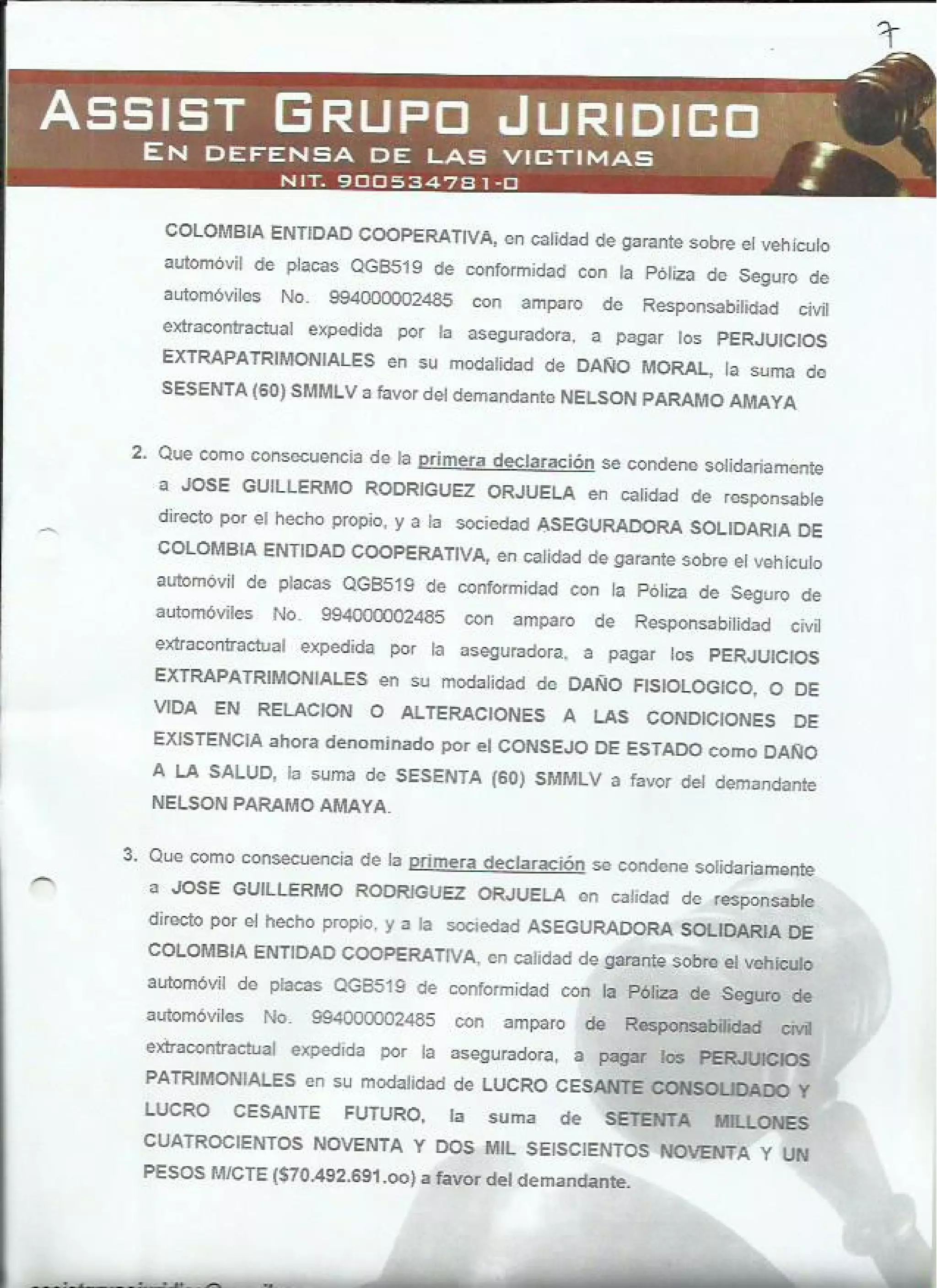 Modelo demanda RESPONSABILIDAD CIVIL | PDF