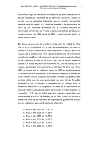 REAJUSTE DE PENSIONES de la fuerza militar y la policia nacional | PDF