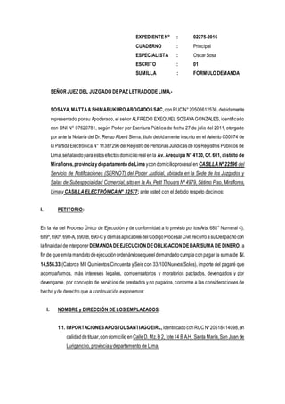 Demandas ari coaquira importaciones apostol | DOCX