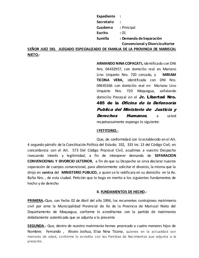 Demanda Separacion Convencional