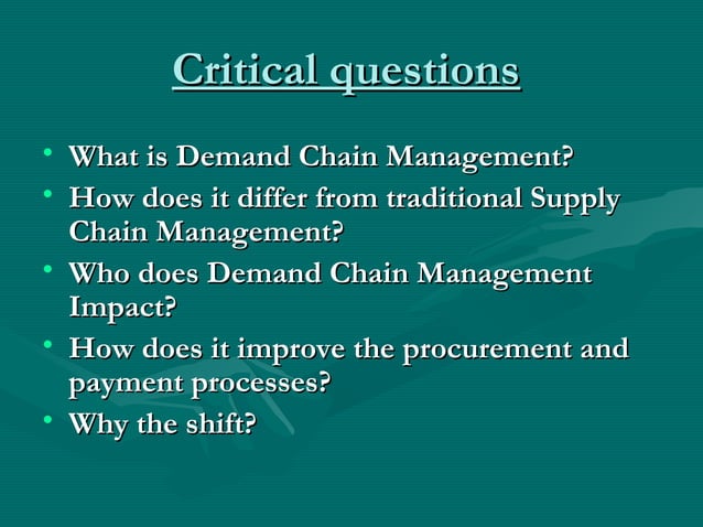 Demand chain management | PPT