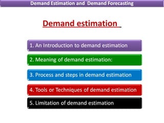 Demand Estimation and Demand Forecasting | PPT