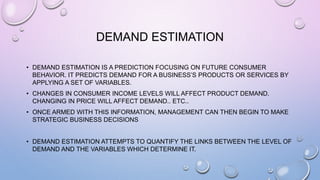 Demand estimation by regression analysis | PPTX