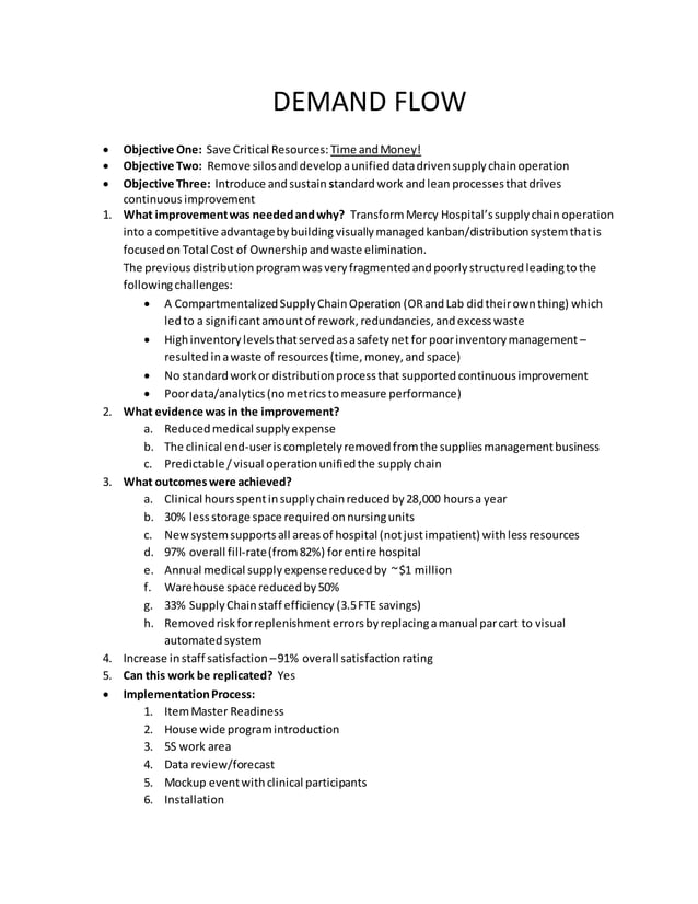 Demand flow summary | PDF