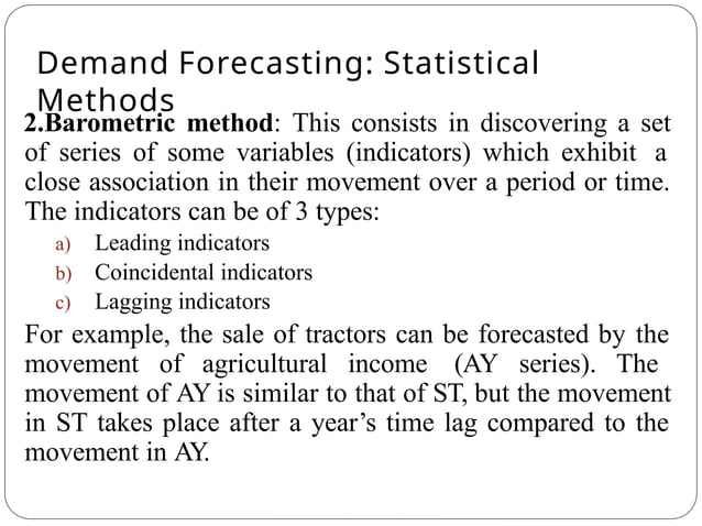 Demand Forecasting: Need, methods and technique of demand forecasting | PPT