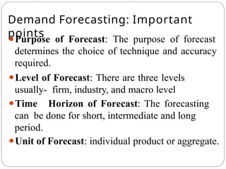 Demand Forecasting: Need, methods and technique of demand forecasting | PPT