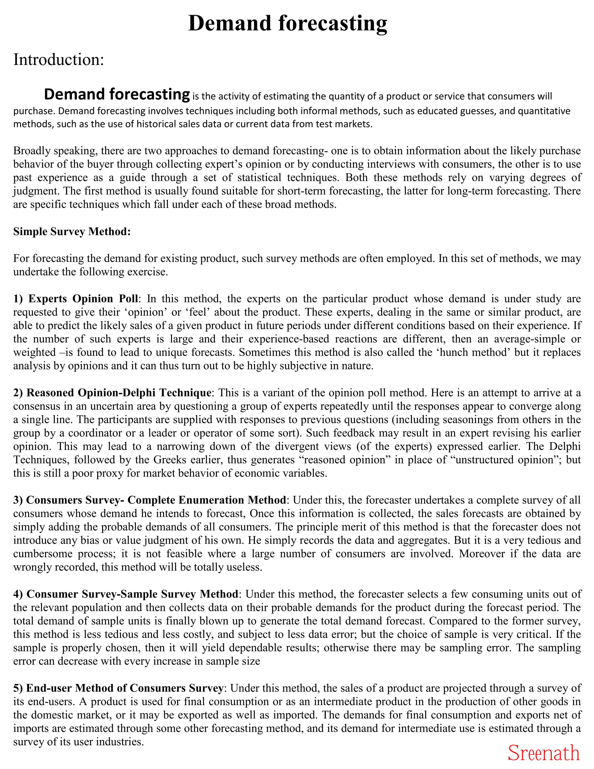 Demand forecasting | PDF