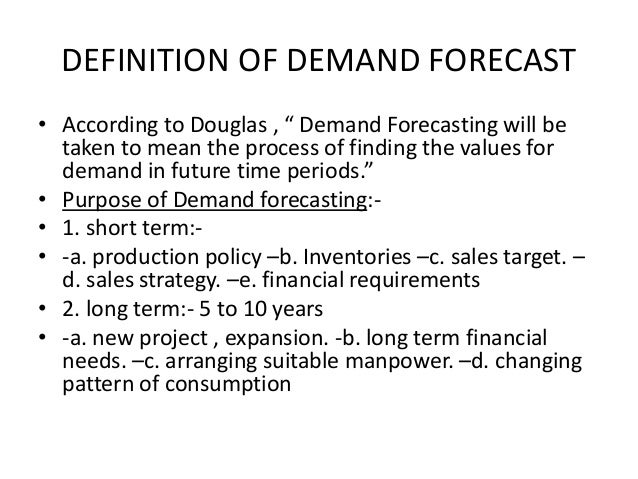 Demand forecasting