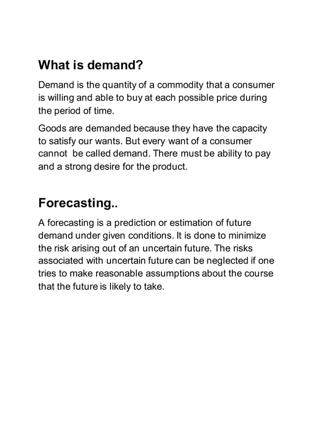 Demand forecasting | PDF