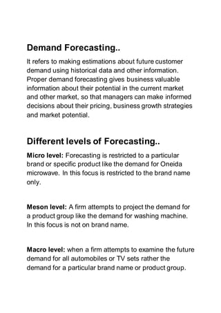 Demand forecasting | DOCX