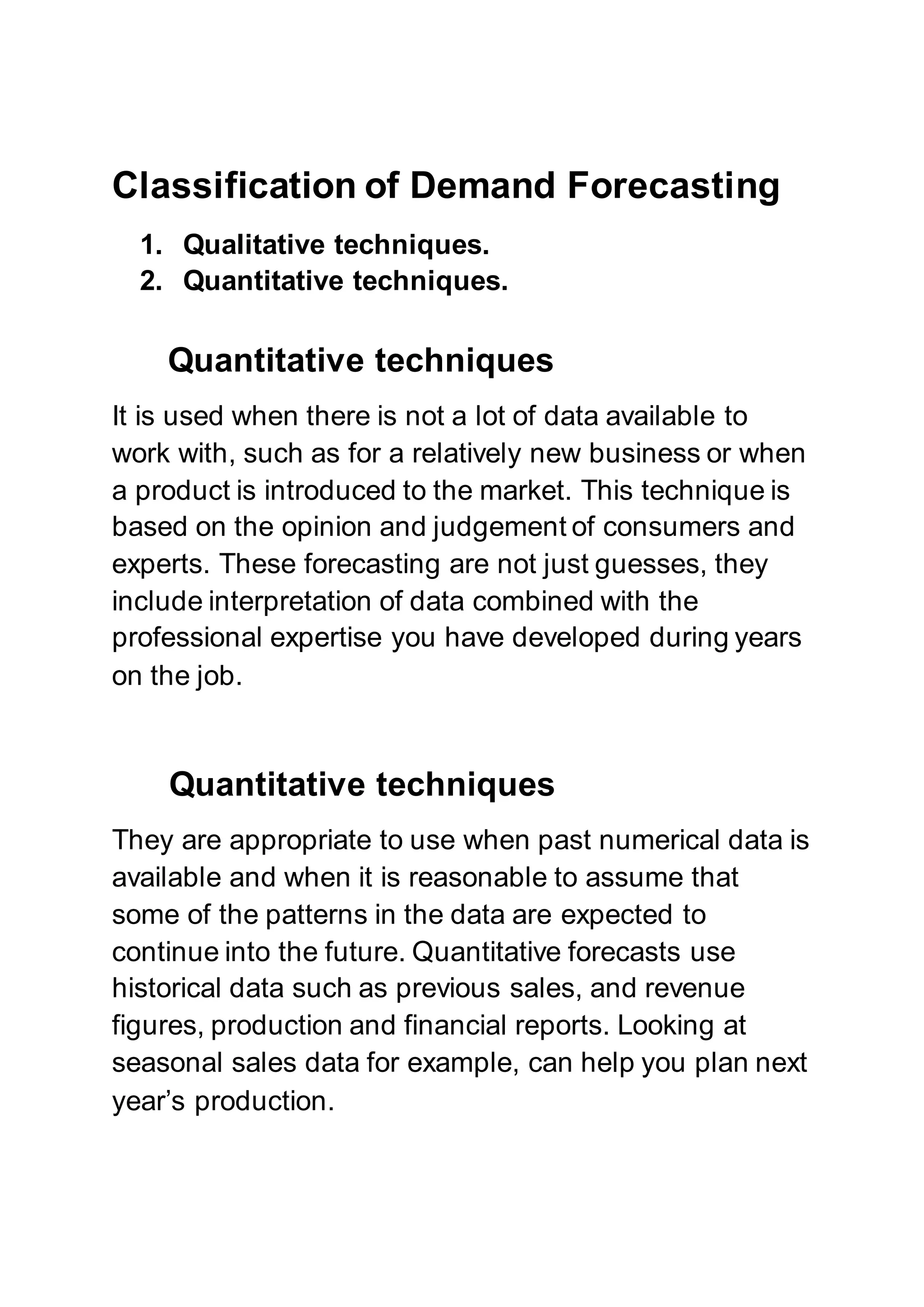 Demand forecasting | PDF