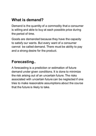 Demand forecasting | PDF