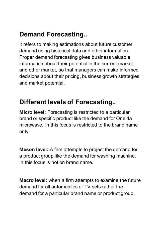 Demand forecasting | PDF