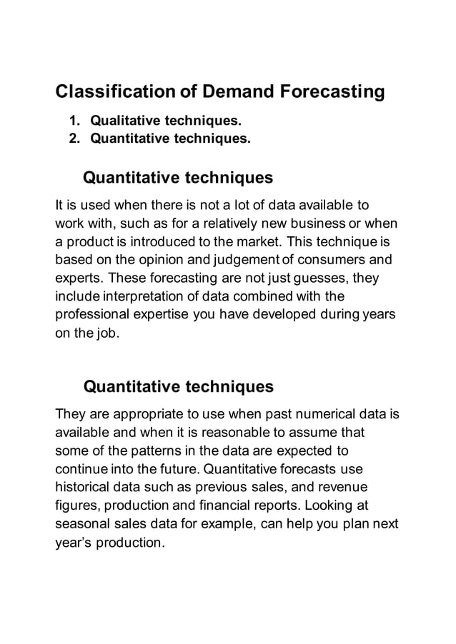 Demand forecasting | PDF
