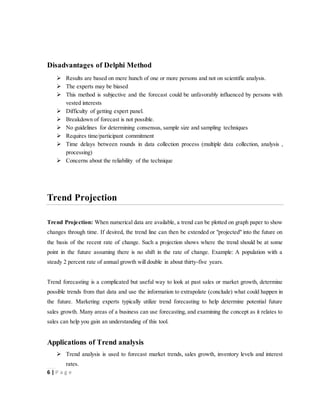 Demand forecasting with Delphi Method, Trend Projection Method and ...