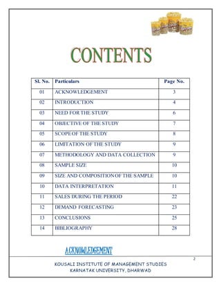 Demand forecasting of "POPCORN" in Hubli-Dharwad | DOCX