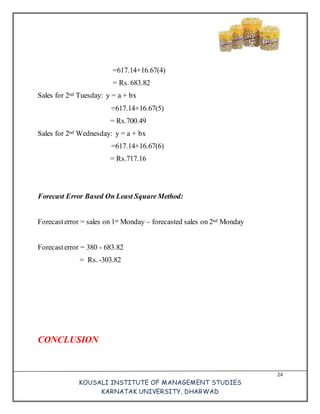 Demand forecasting of "POPCORN" in Hubli-Dharwad | DOCX