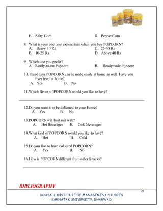 Demand forecasting of "POPCORN" in Hubli-Dharwad | DOCX