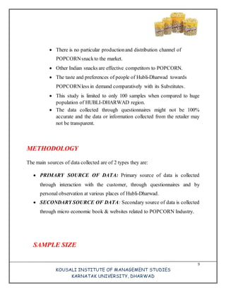 Demand forecasting of "POPCORN" in Hubli-Dharwad | DOCX