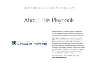 Demand Generation Program Playbook | PDF