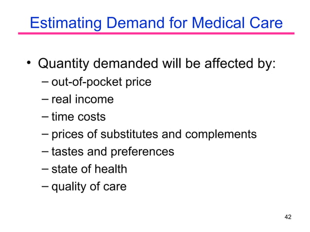 Demand in health care | PPT