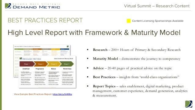Demand Metric Q1 Research Agenda & Virtual Summit Sales Enablement