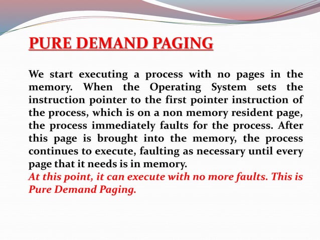 Demand paging | PPTX | Data Storage and Warehousing | Computing