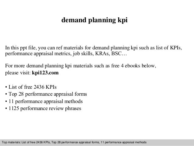 Demand planning kpi