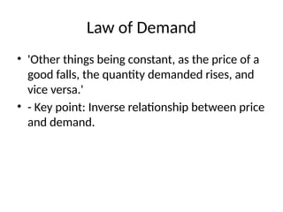 Demand class 11th cbse microeconomics ppt | PPTX