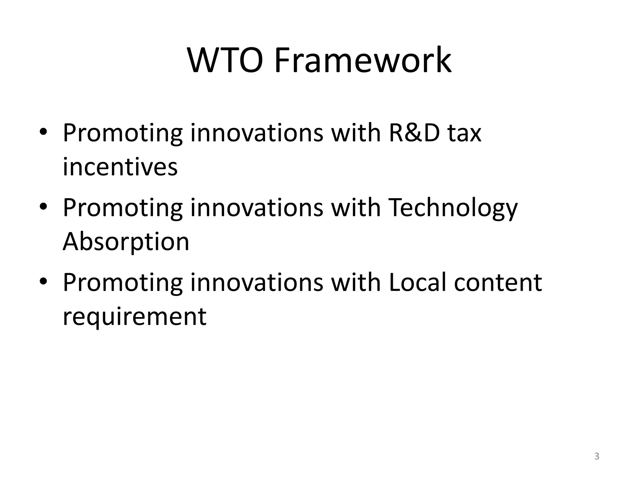 Demand side innovation policy - WTO framework | PPT