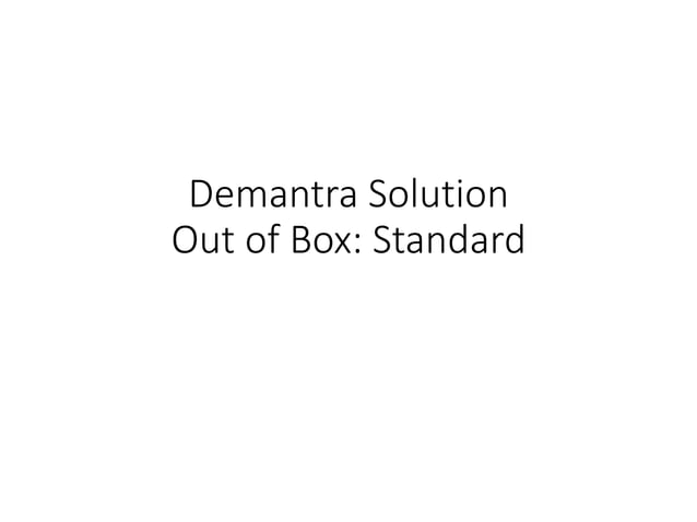 Oracle Demantra - Demand Planning Overview | PPTX | Logistics | Business