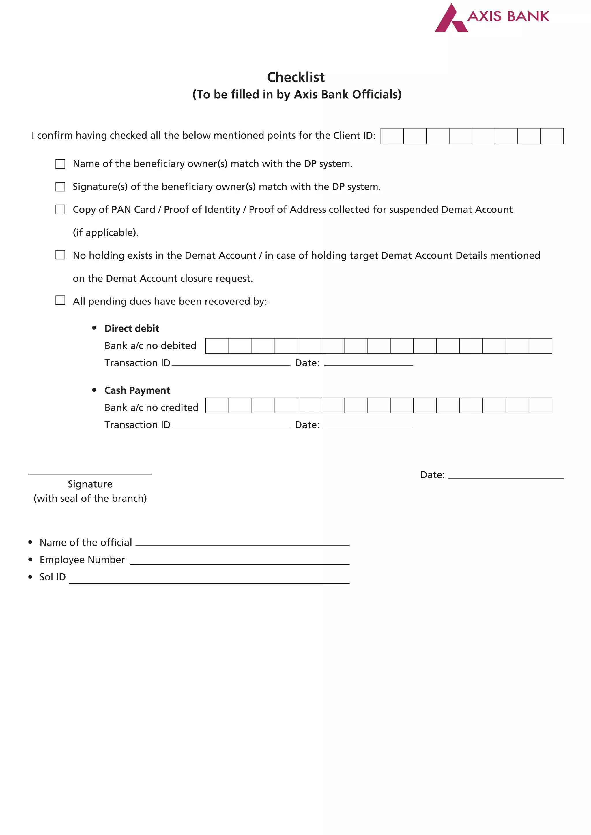 Demat closure-form-16 | PDF