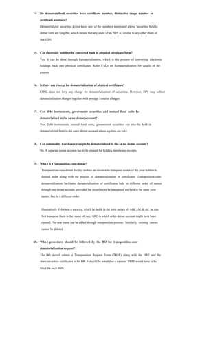 Demat cdsl way v - dematerialization | DOC