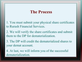 Dematerialization - Physical to Demat Shares.ppt