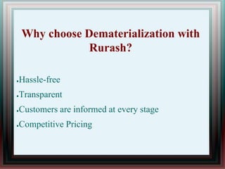 Dematerialization - Physical to Demat Shares.ppt