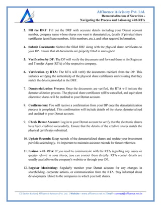 Dematerialization of Securities -Navigating the Process and Laisoning ...