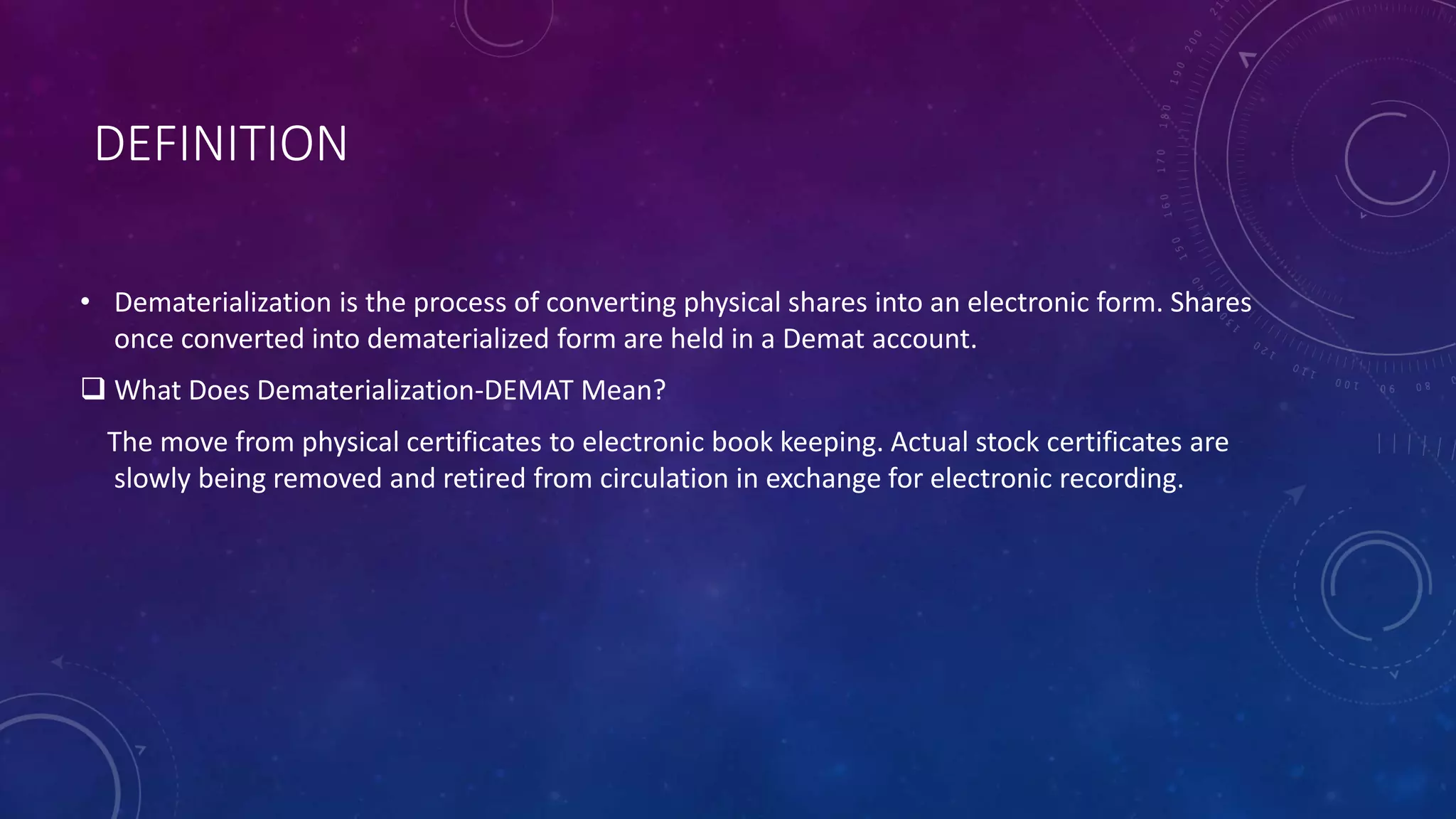 Dematerialization of shares | PPTX