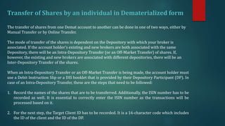 Dematerialization & Transfer of Shares in Electronic Form | PPT