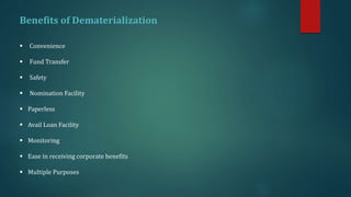Dematerialization & Transfer of Shares in Electronic Form | PPT