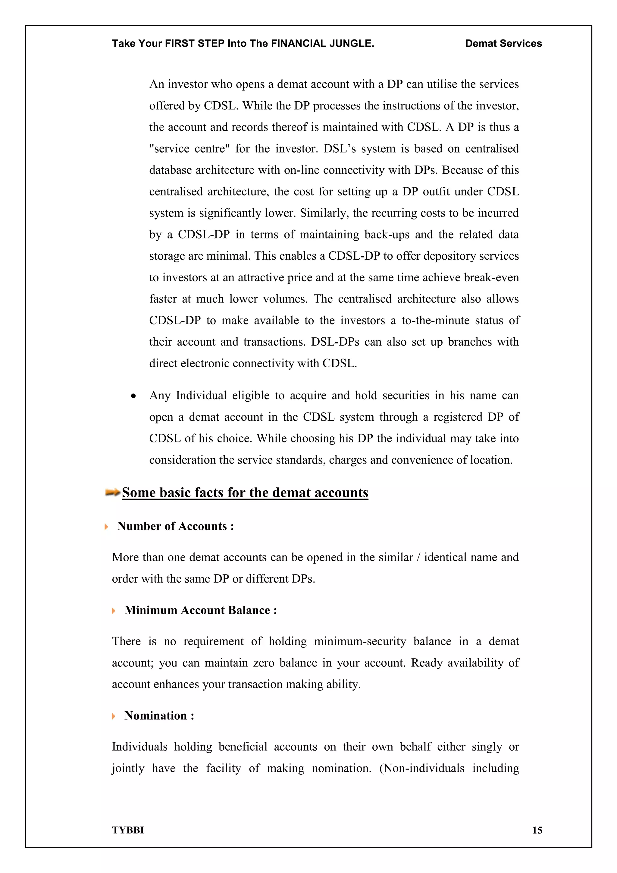 Demat services | DOC