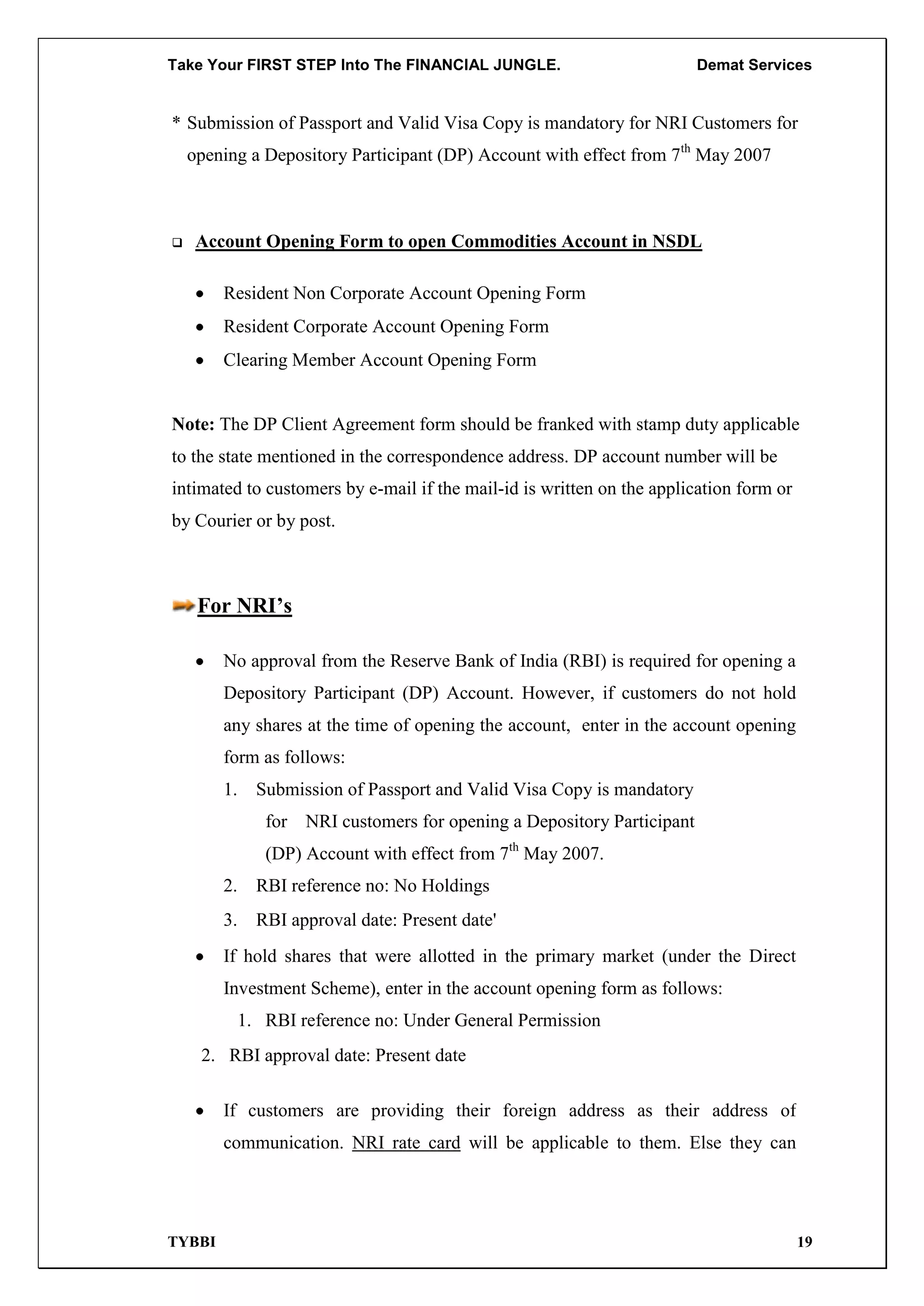 Demat services | DOC