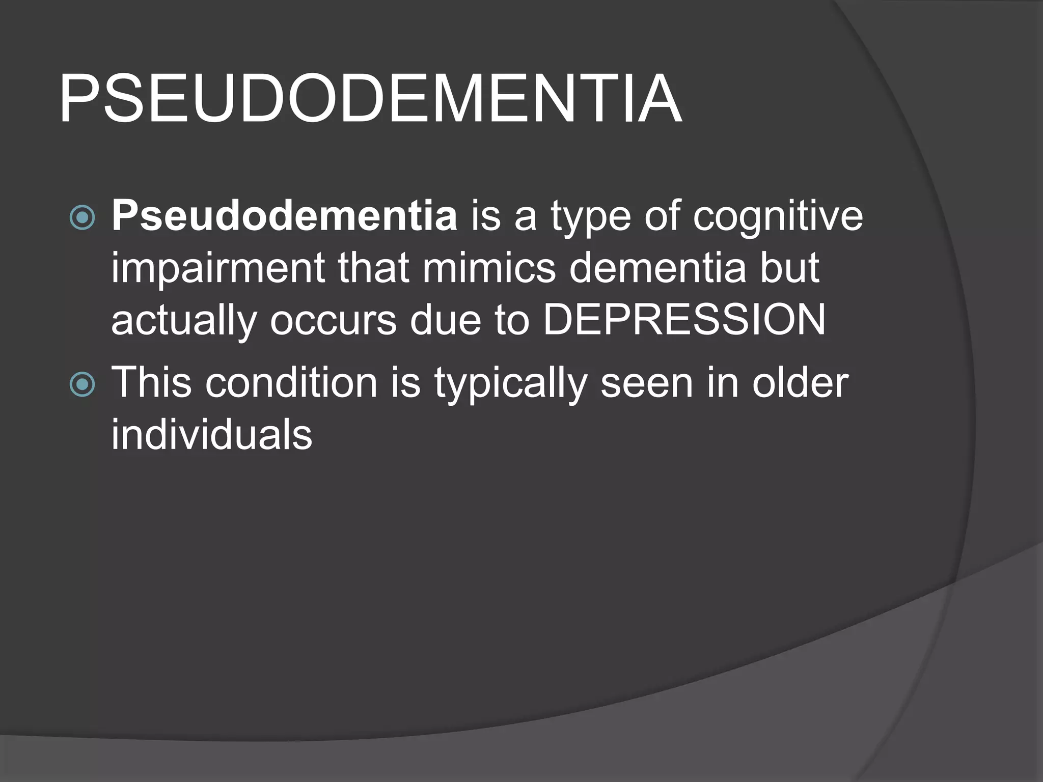 Dementia ppt. DR HUDA BUKHARI | PPTX