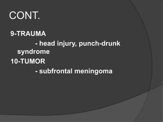 Dementia ppt. DR HUDA BUKHARI | PPT