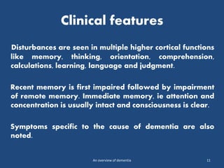 An overview of dementia | PPTX