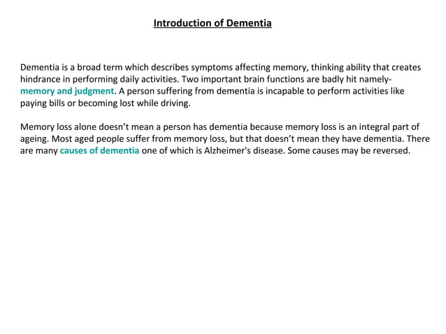 Dementia | PPT