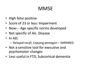 Dementia: An overview | PPTX