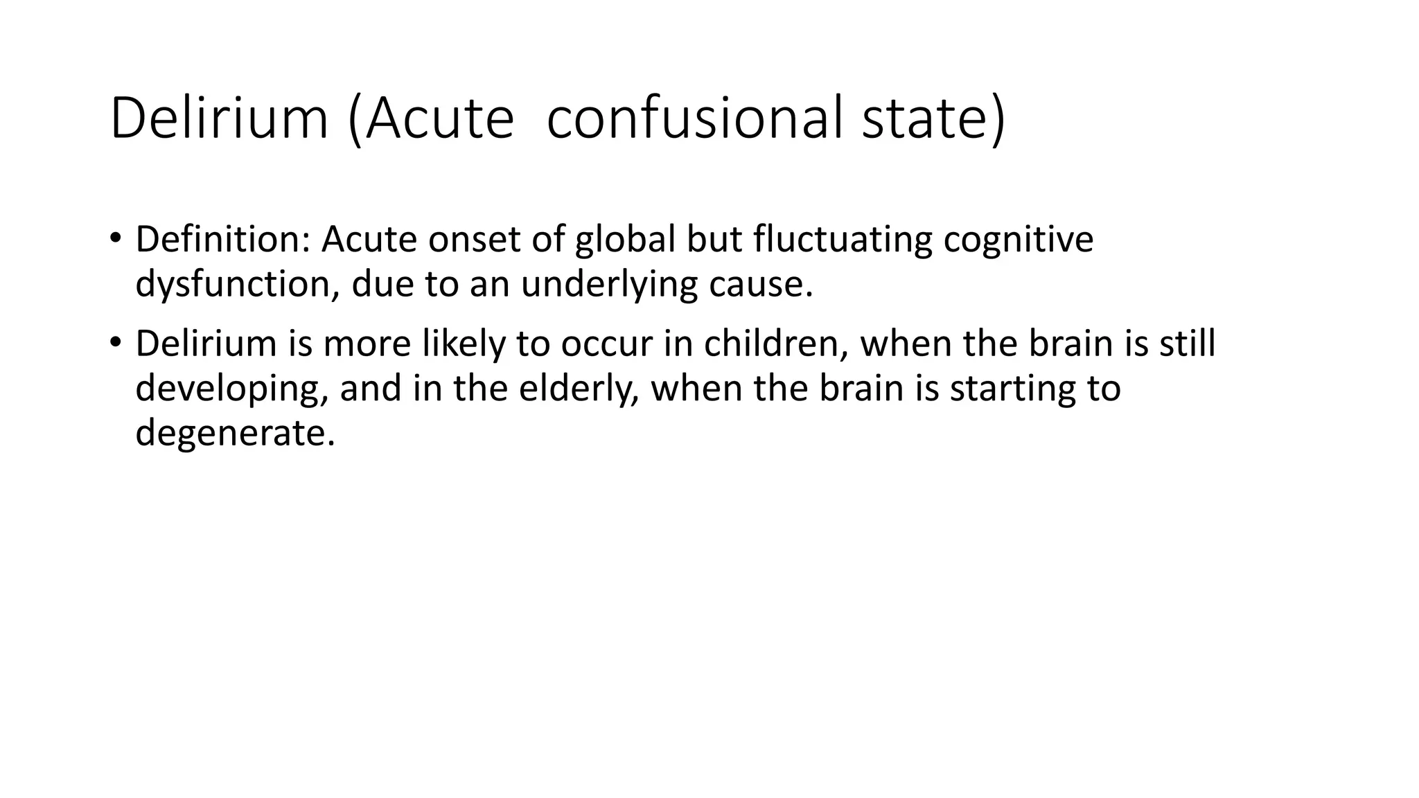 Dementia and delirium | PPTX