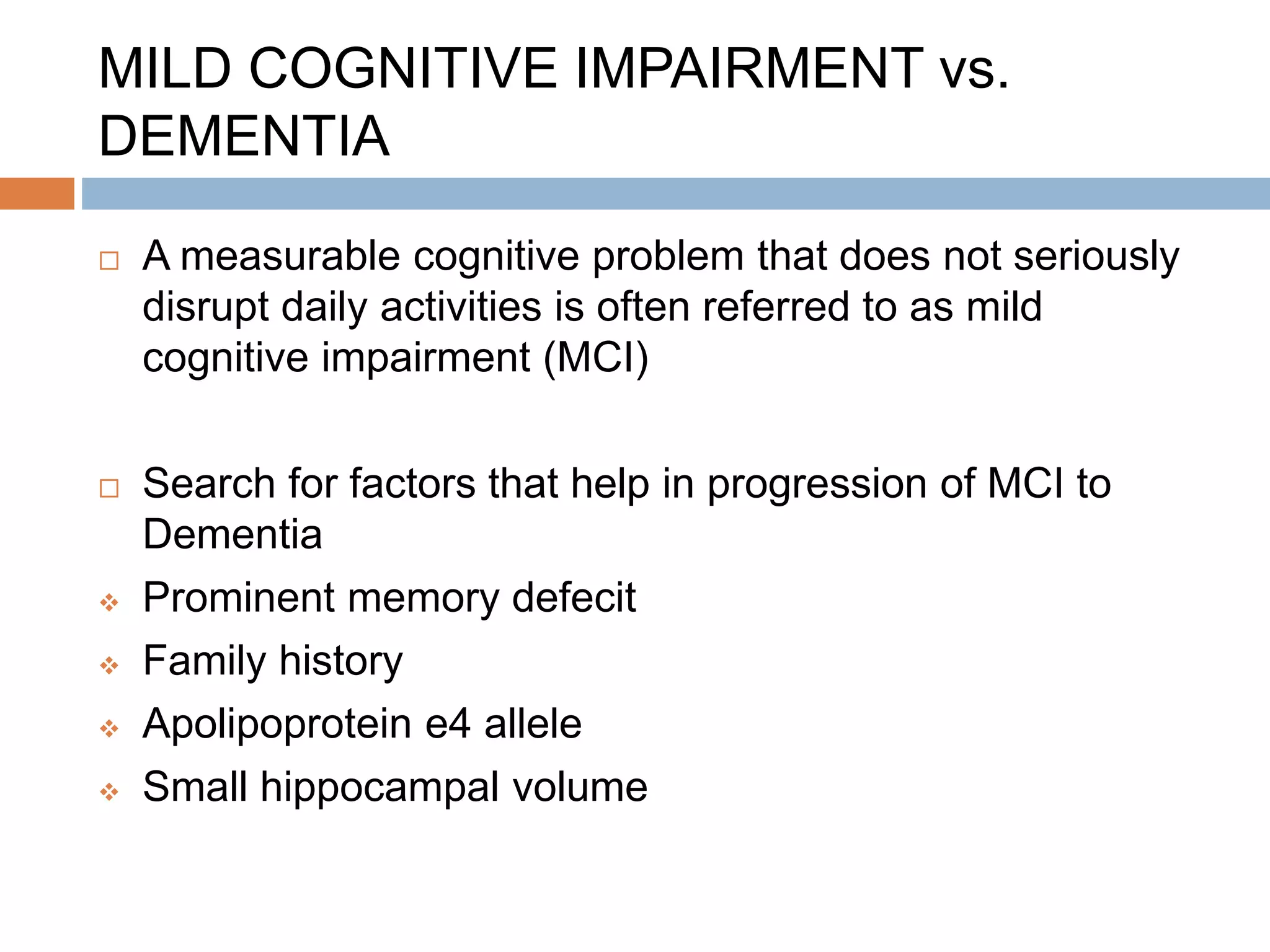 Approach to Dementia | PPT